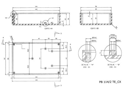CAIXA PLASTICA PATOLA PB114/2 TE PRETA - ACM Eletrônica